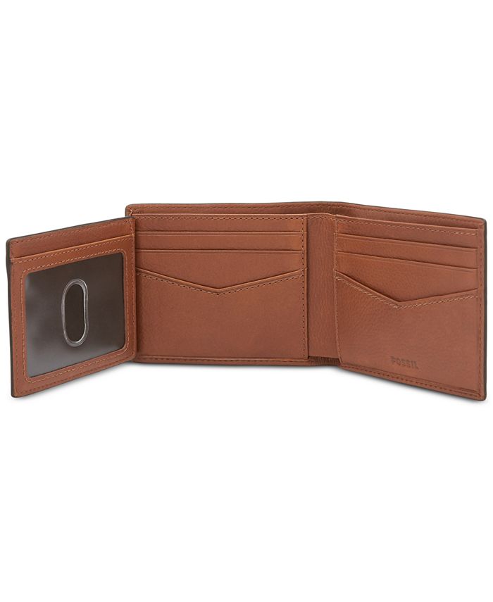 Fossil Men's Fred Embossed Flip-ID Leather Wallet - Macy's
