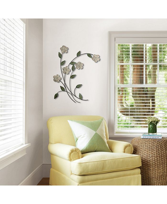 Brewster Home Fashions Haddon Gray Floral Metal Wall Decor - Macy's