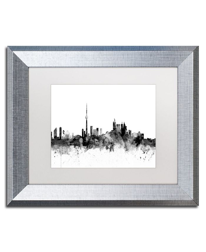 Trademark Global Michael Tompsett 'Toronto Canada Skyline B&W' Matted ...