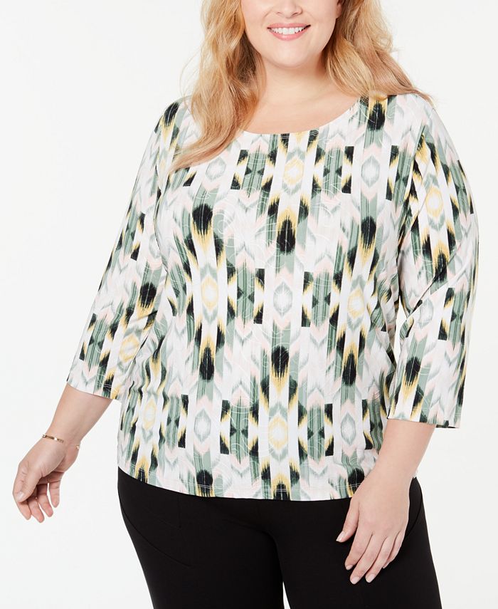 JM Collection Plus Size Printed Top, Created for Macy's - Macy's
