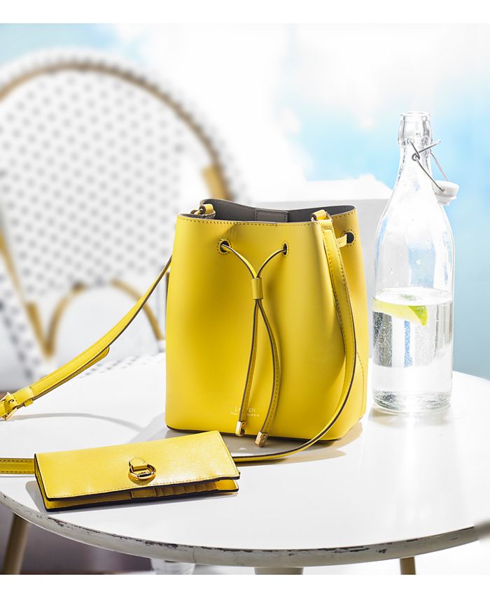 Lauren Ralph Lauren Dryden Debby II Mini Leather Drawstring Bag - Macy's