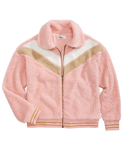Epic Threads Big Girls Chevron-Stripe Teddy Jacket, Created for Macy's ...