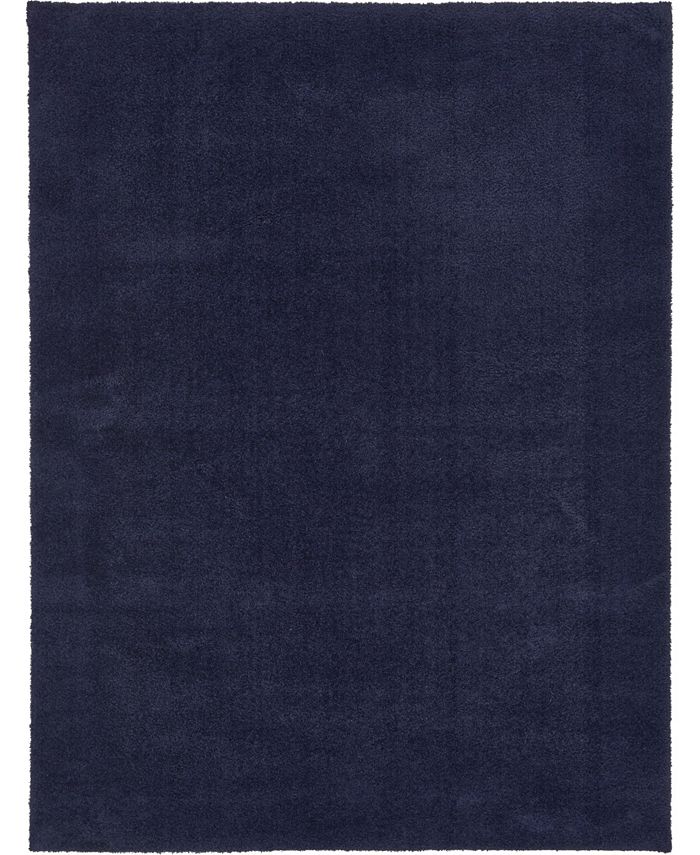 Bayshore Home Salon Solid Shag Sss1 Midnight Blue 9' x 12' Area Rug ...