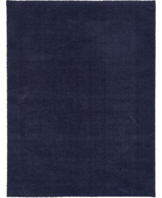 Bayshore Home Salon Solid Shag Sss1 Midnight Blue 9' x 12' Area Rug ...