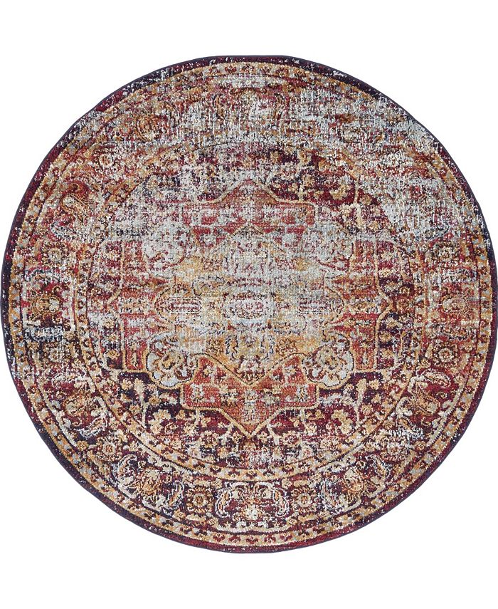 Bridgeport Home Ananta Ana4 Rust Red 5' x 5' Round Area Rug - Macy's