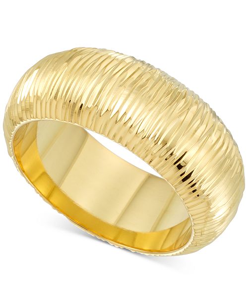 Signature Gold Diamond Accent Textured Ring in 14k Gold Over Resin ...