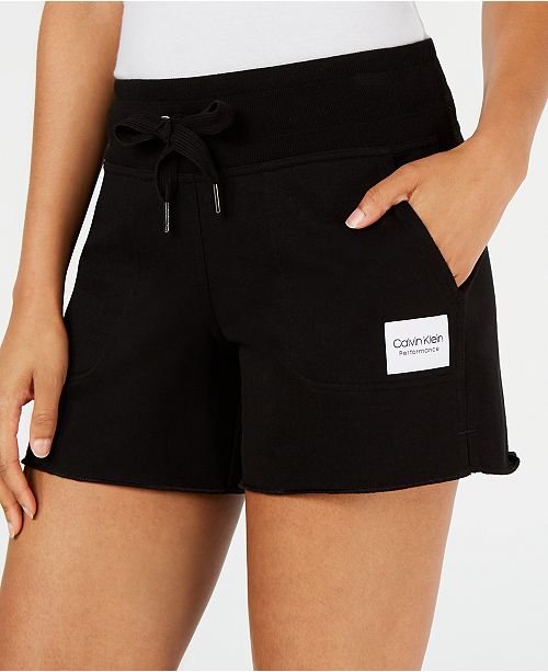 Calvin Klein Ribbed-Waist Raw-Hem Shorts & Reviews - Shorts - Women ...