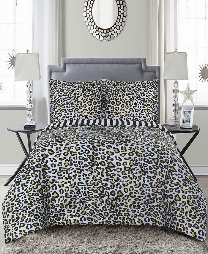 Ellison First Asia CLOSEOUT! Leopard Reversible 3-Pc. Mini Comforter ...