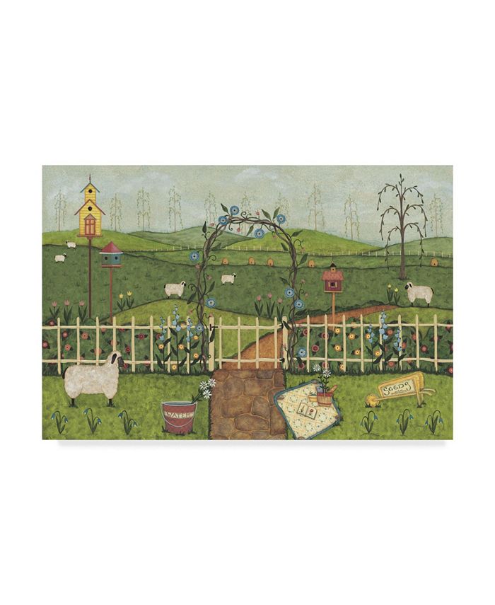 Trademark Global Robin Betterley 'Folk Garden' Canvas Art - 19" x 12 ...