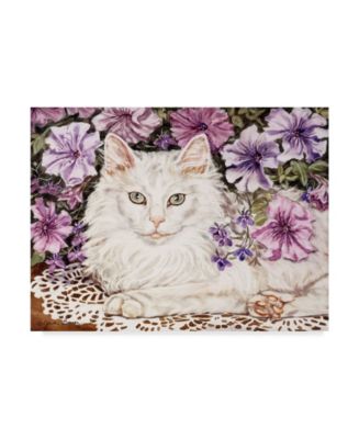 Jan Benz 'Lilly White Cat' Canvas Art - 24" x 18" - Macy's