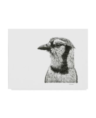 Let Your Art Soar 'Blue Jay Line Art' Canvas Art - 19" x 14" - Macy's
