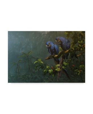 Michael Jackson 'Blue Macaws' Canvas Art - 24" x 16" - Macy's