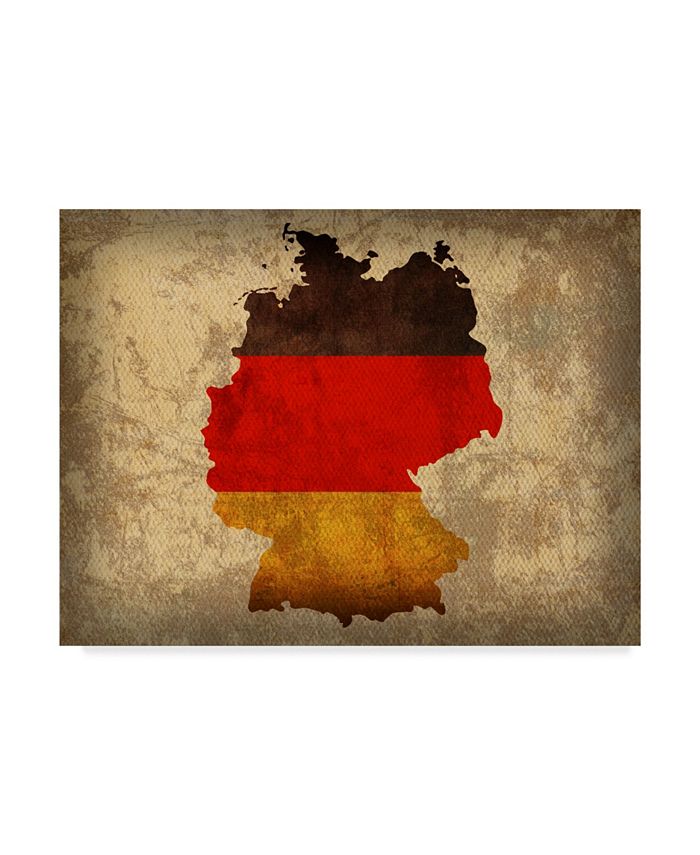 Trademark Global Red Atlas Designs 'Germany Country Flag Map' Canvas ...