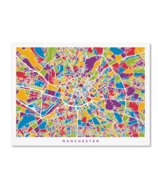 Michael Tompsett 'Manchester England Street Map III' Canvas Art - 24" x ...