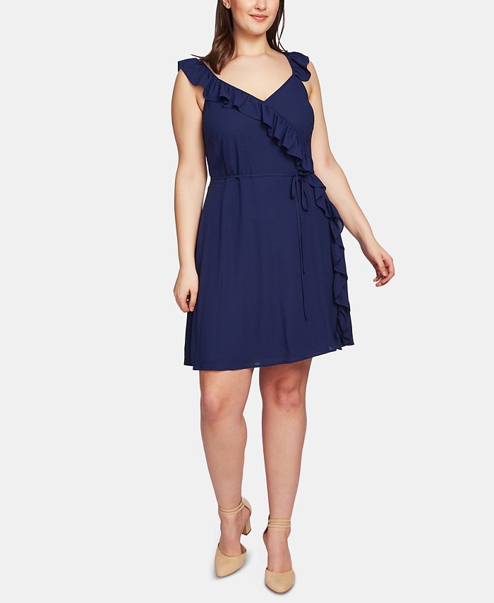 1.STATE Plus Size Ruffled Wrap-Front Dress - Macy's