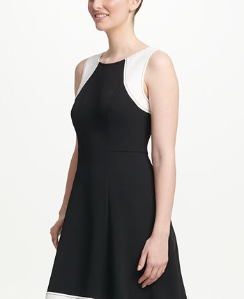 DKNY Sleeveless Colorblock A-line Dress - Macy's