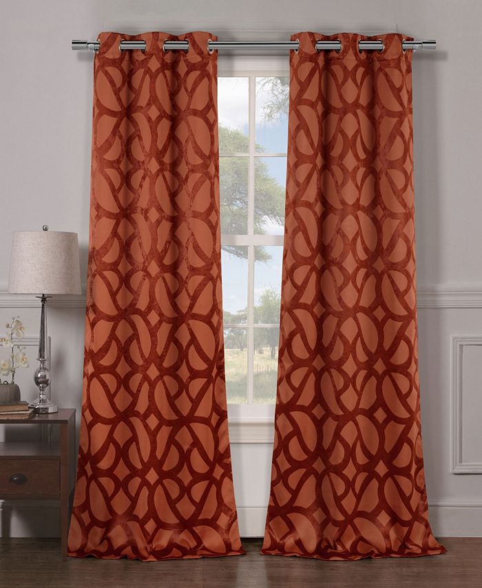 Duck River Textile Charlotte 38" x 84" Floral Blackout Curtain Set - Macy's