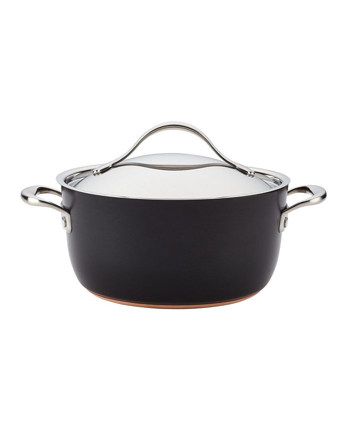 Anolon Nouvelle Copper Luxe Onyx Hard-Anodized Nonstick 5-Qt. Dutch ...