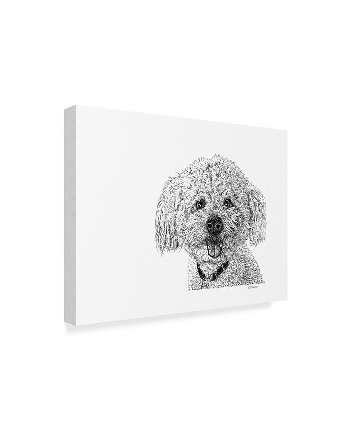Trademark Global Let Your Art Soar 'Bichon Line Art' Canvas Art - 32" x ...