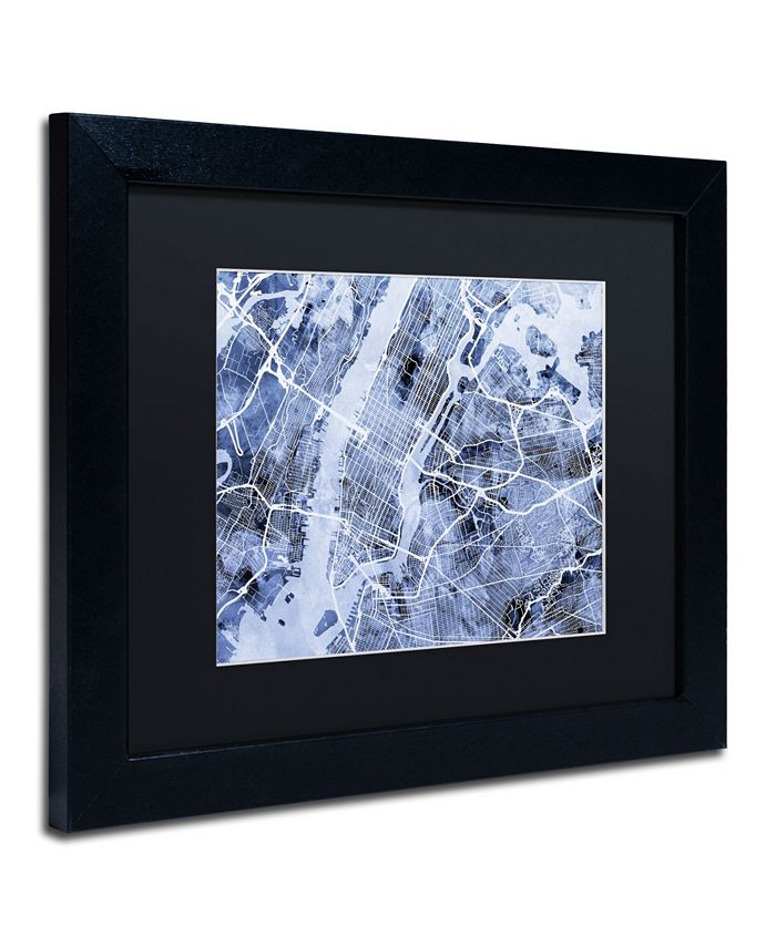 Trademark Global Michael Tompsett 'New York City Street Map B&W' Matted ...