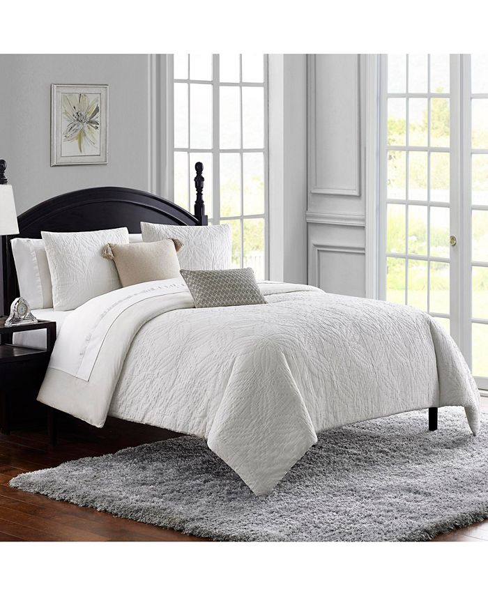 Waterford Madelaine Cotton Matelasse Medallion 3Pc Queen Comforter Set ...