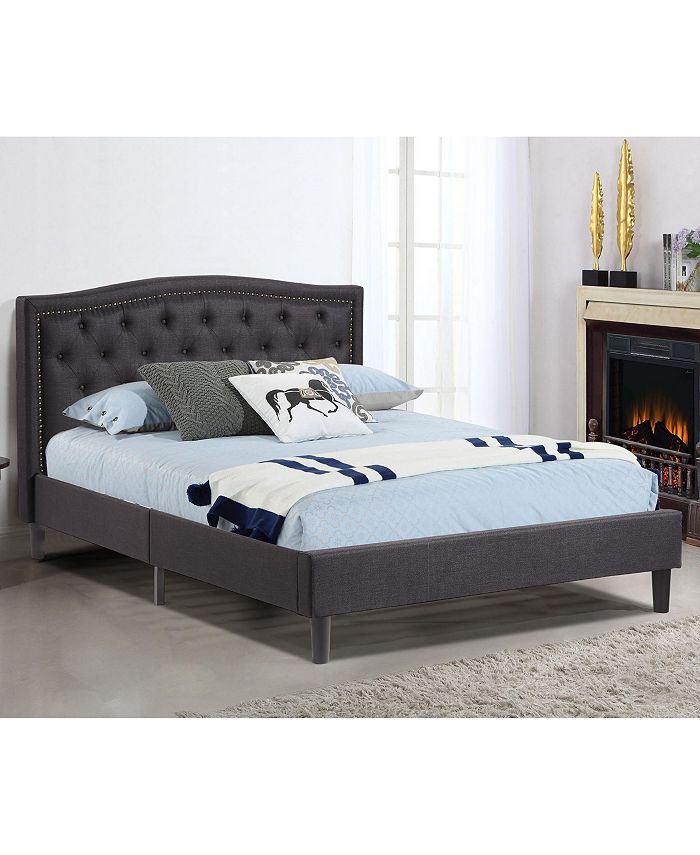 Furniture Aries Platform Bed with Nailhead Trim - Full, Quick Ship - Macy's