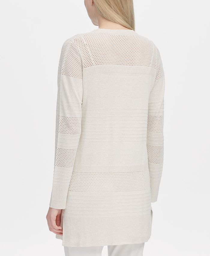 Calvin Klein Embellished-Trim Open-Front Cardigan - Macy's