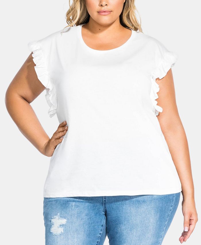 City Chic Trendy Plus Size Ruffled Top - Macy's