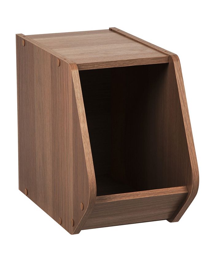 IRIS USA Modular Wood Stacking Open Storage Box, Narrow - Macy's