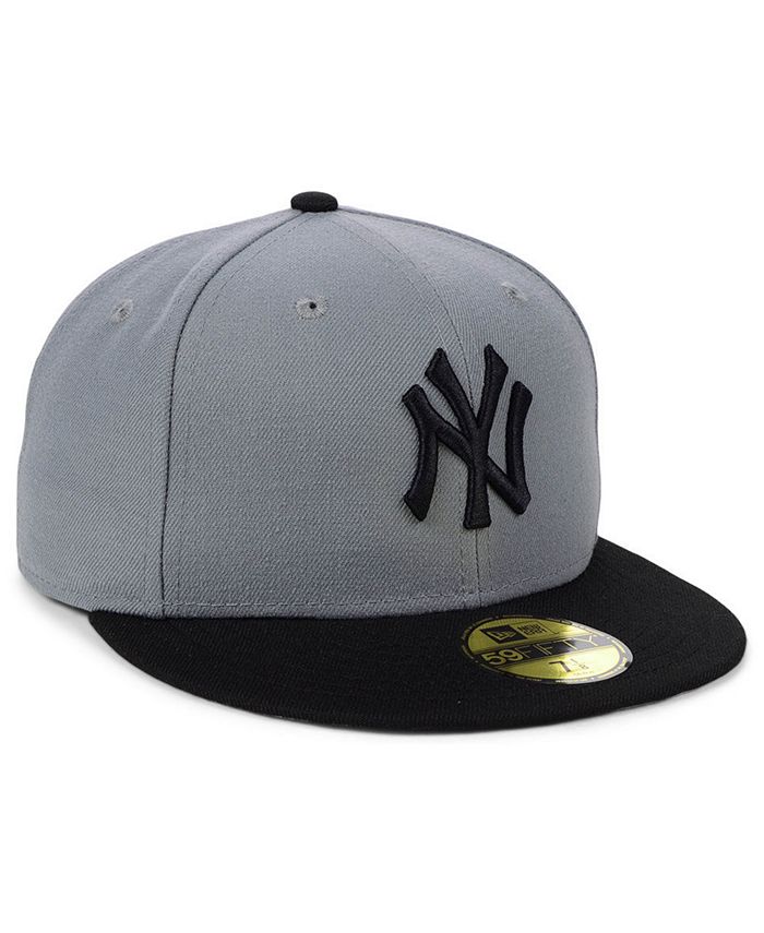 New Era New York Yankees Basic Gray Black 59FIFTY Fitted Cap - Macy's