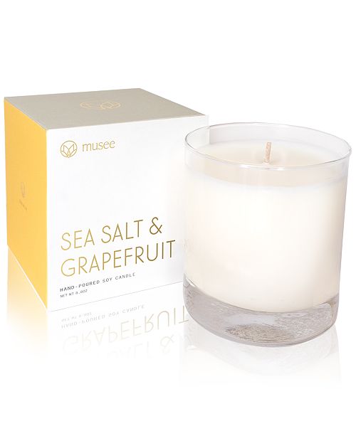 Musee Sea Salt & Grapefruit Hand-Poured Soy Candle, 8.8-oz. & Reviews ...