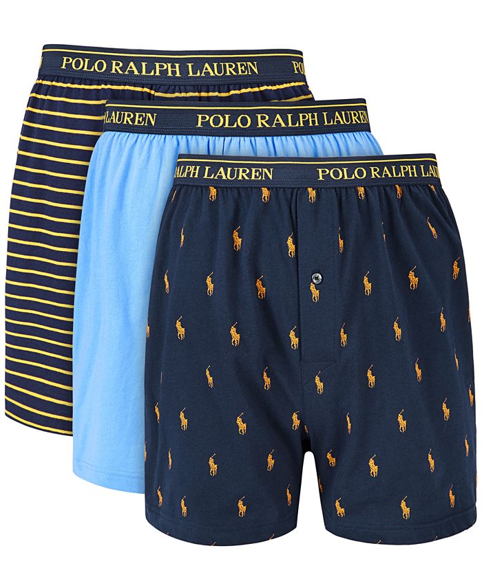 Polo Ralph Lauren Men's Classic Knit Cotton Boxers, 3-Pk. - Macy's