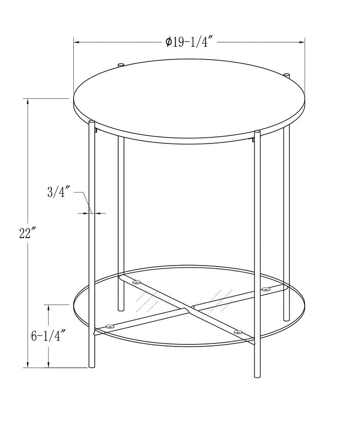 Walker Edison 20 inch Round Side Table in White Faux Marble and Gold ...