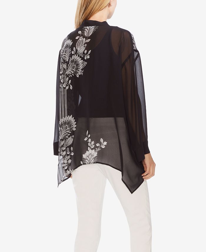 Vince Camuto Printed Open-Front Top - Macy's