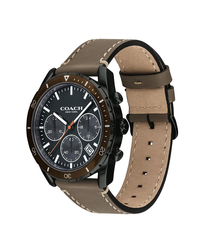 COACH Men's Thompson Sport Leather Strap Watch, 41M - Macy's