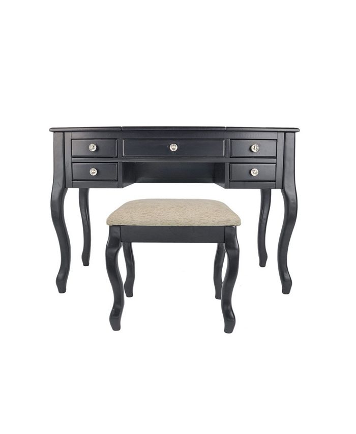 Benzara Vanity Set Featuring Stool And Mirror - Macy's