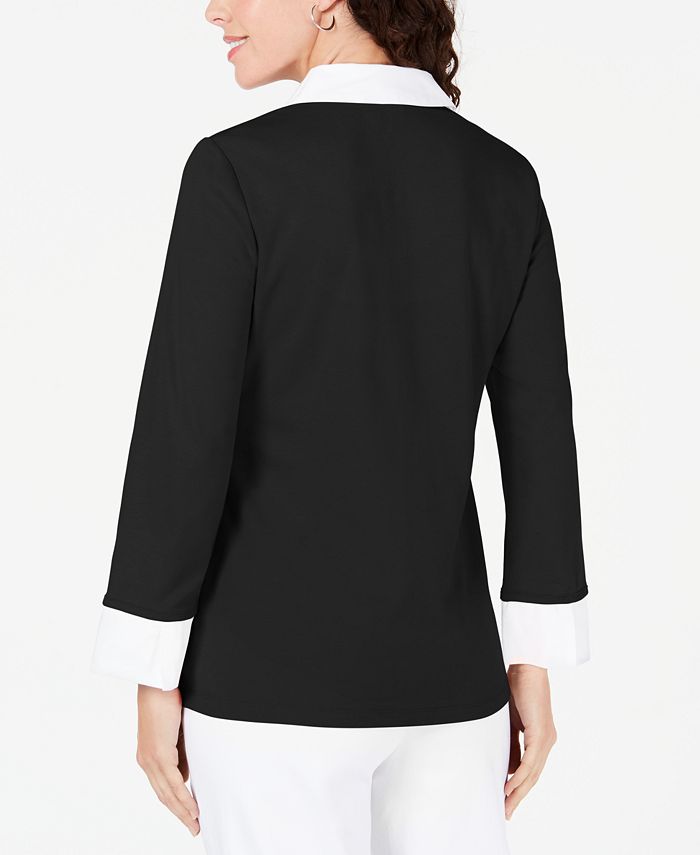 Karen Scott Cotton Layered-Look Woven Top, Created for Macy's & Reviews ...