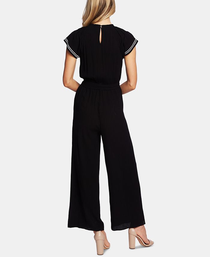 CeCe Flutter-Sleeve Embroidered Jumpsuit - Macy's