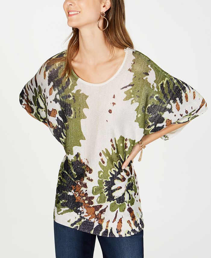 INC International Concepts INC Tie-Dyed Metallic Sweater, Created for ...