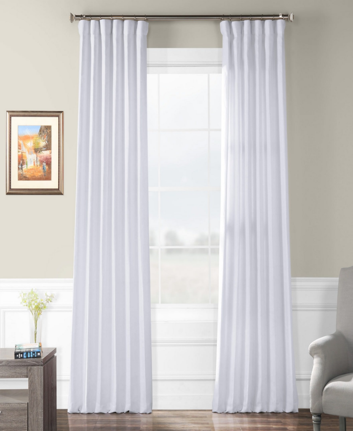 Click here for Half Price Drapes Crisp White French Linen Room Da... prices