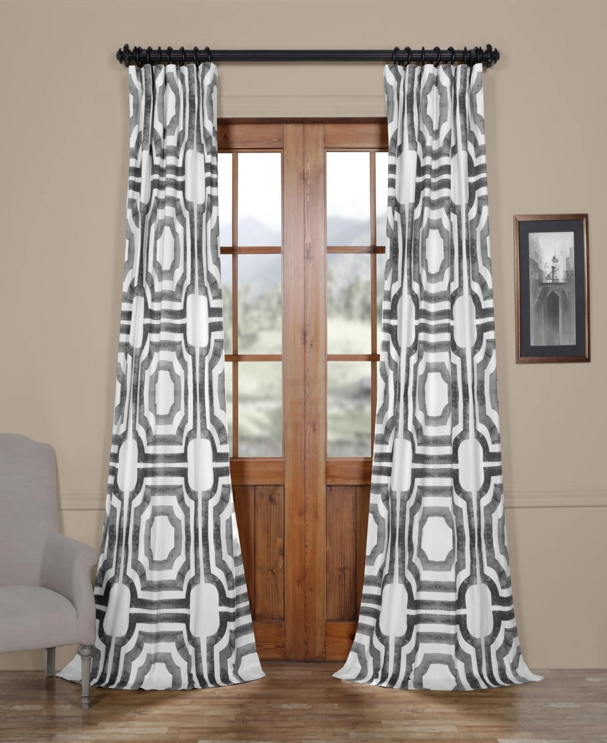Click here for Half Price Drapes Mecca Steel Geometric Printed Co... prices