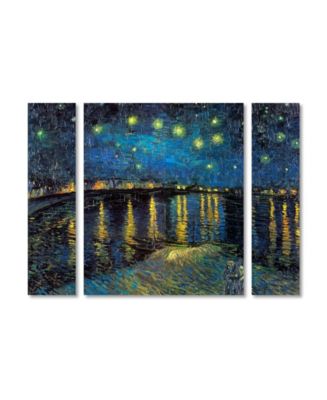Vincent van Gogh 'The Starry Night II' Multi Panel Art Set Small - 32 ...