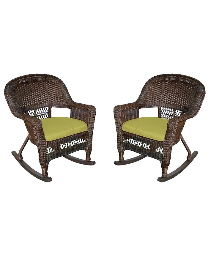Jeco Rocker Wicker Chair with Cushion - Set of 2 - Macy's