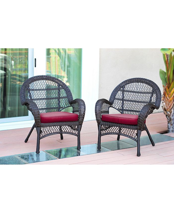 Jeco Santa Maria Wicker Chair with Cushion - Set of 2 & Reviews ...