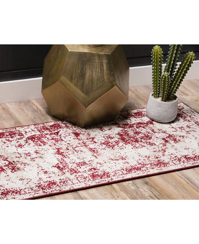 Bridgeport Home Basha Bas2 Burgundy 2' x 13' Runner Area Rug - Macy's