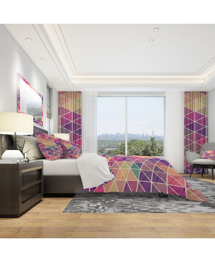 Design Art Designart 'Retro Pattern Of Geometric Shapes' Modern Duvet ...