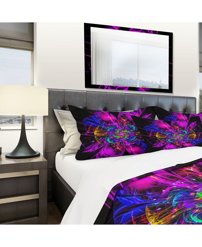 Design Art Designart 'Ideal Fractal Flower Digital Art In Purple ...