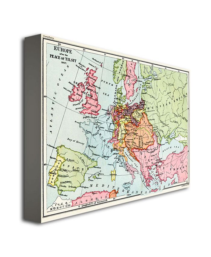 Trademark Global 'Map of Europe After the Peace of Tilsit 1807' Canvas ...