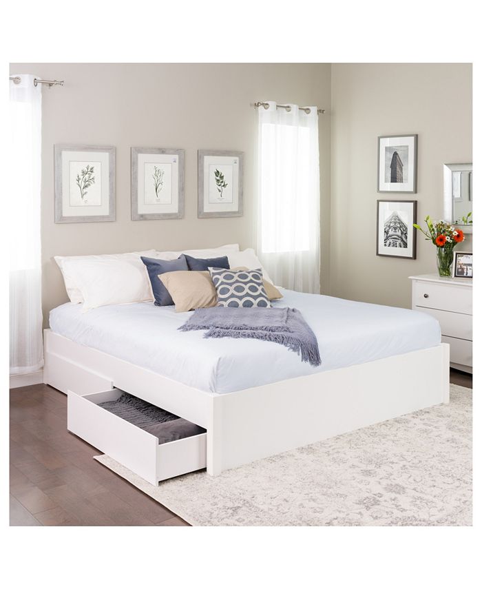 Prepac King Select 4-Post Platform Bed with 2 Drawers - Macy's