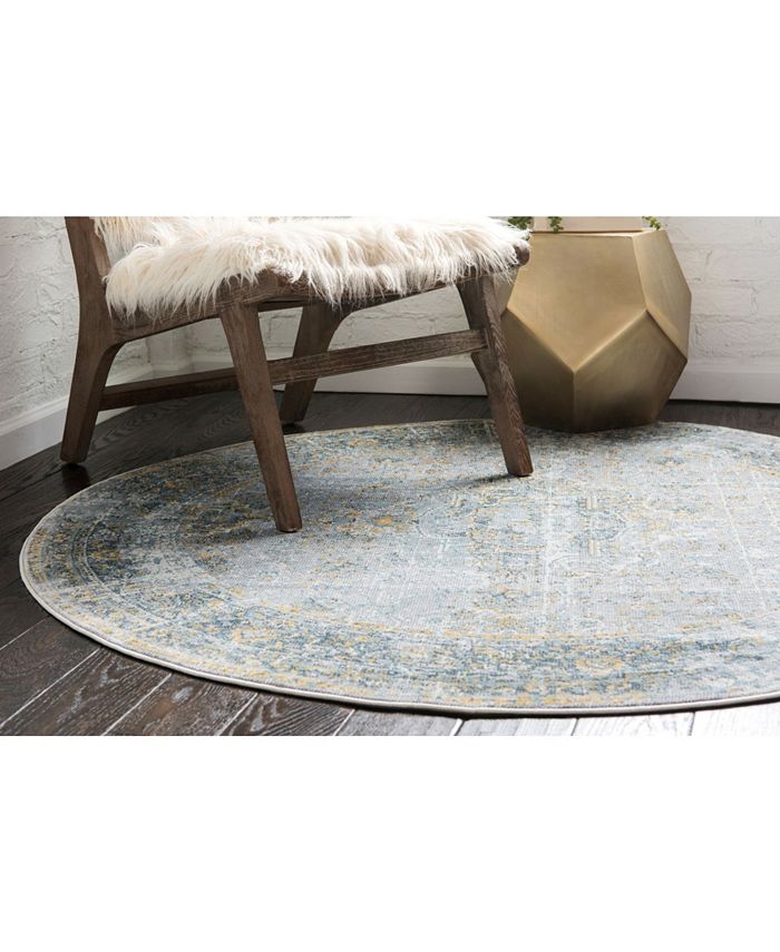 Bayshore Home Kenna Ken1 Gray 8' 4" x 8' 4" Round Area Rug & Reviews ...